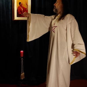 The Probationer Robe of the A∴A∴ | White Tau Robe With Pentagram ...