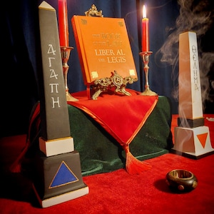 Pillars of Gnostic Mass Medium Size Black and White Obelisks Ornaments ...