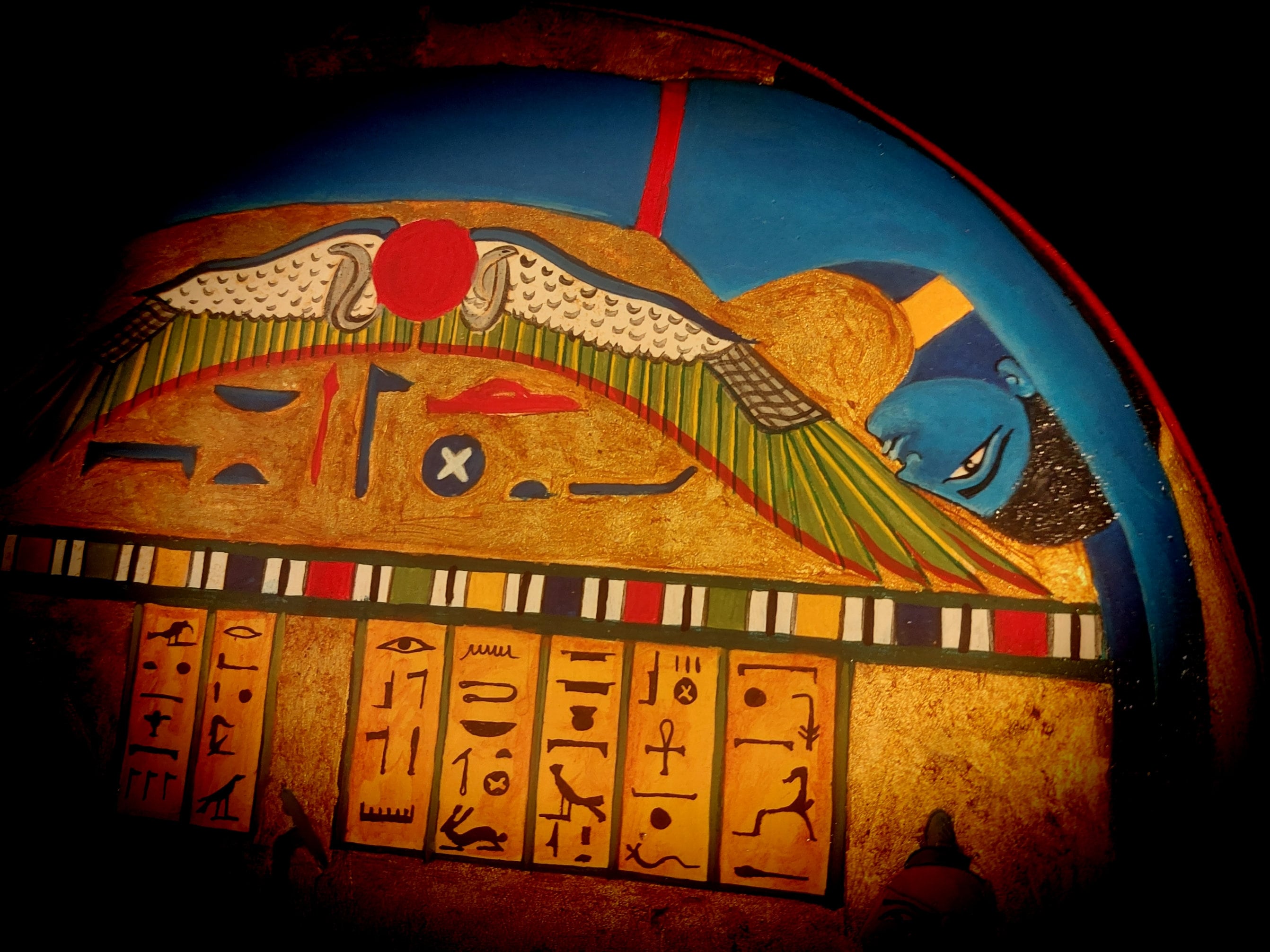 Stele of Revealing of Aleister Crowley - Hand Painted Egyptian Stele of ...
