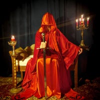 Red Tau Robe Magician Occult Robe Stage Costume Wizard Robe Red Cotton ...