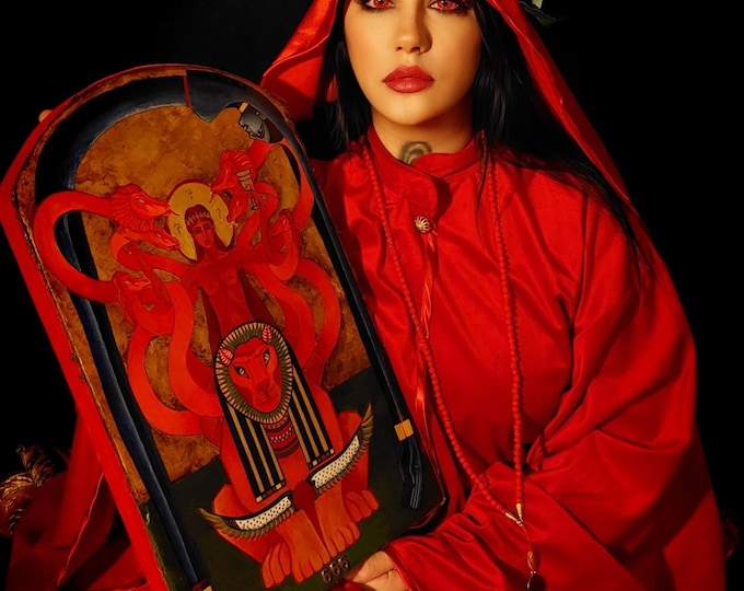 Babalon and the Great Beast – Hand-painted Thelemic Altar Icon on Wood ...