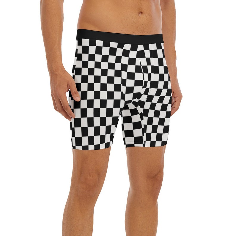 Checkered Men's Long Boxer Briefs - Etsy