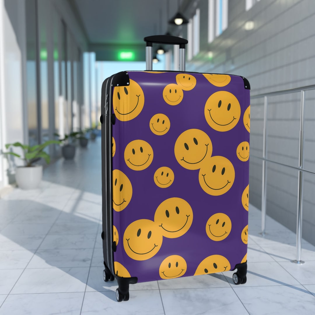 Smiley Faces on Purple Suitcases - Etsy