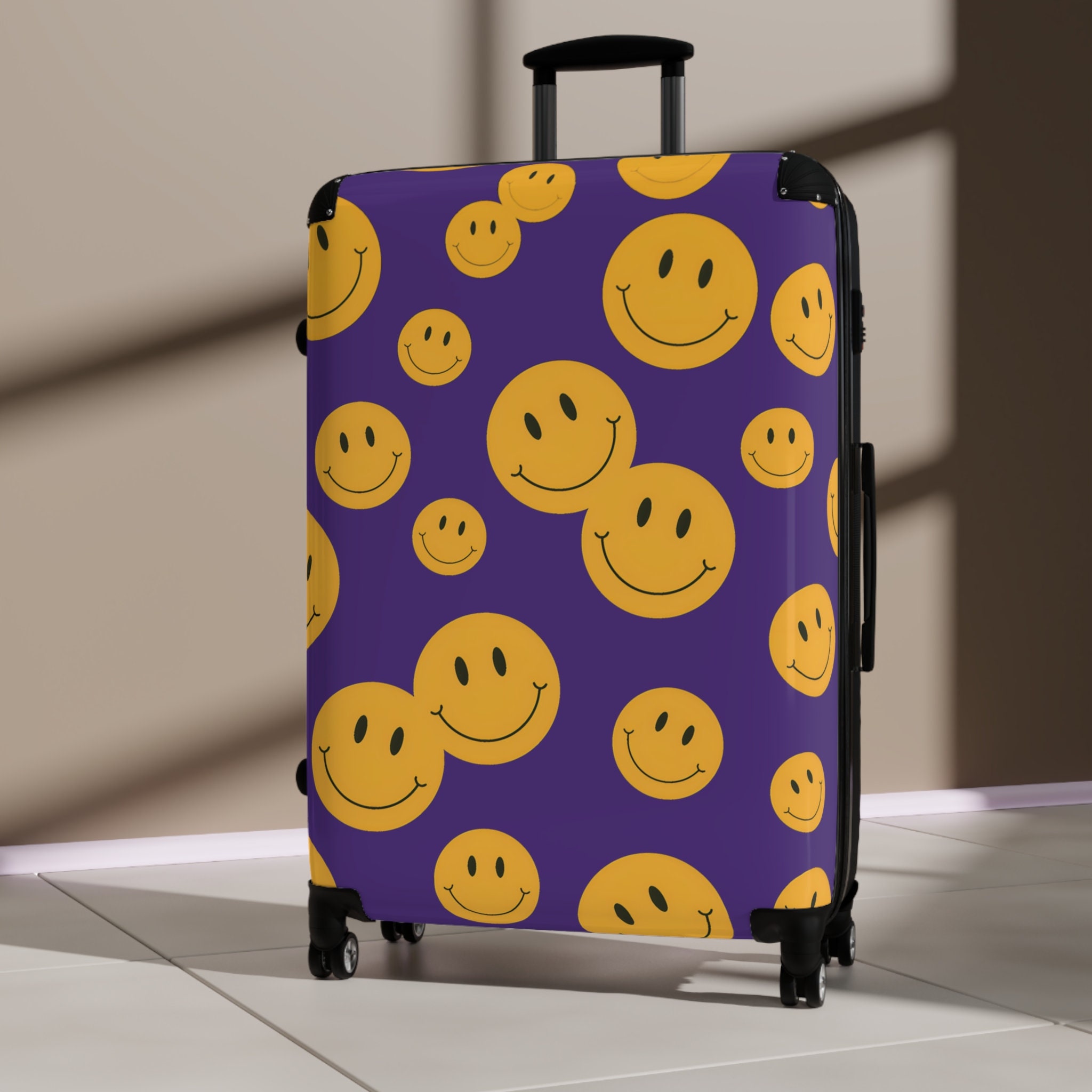 Smiley Faces on Purple Suitcases - Etsy