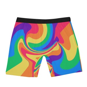 Rainbow Swirl Dream: Men's Long Boxer Briefs - Etsy