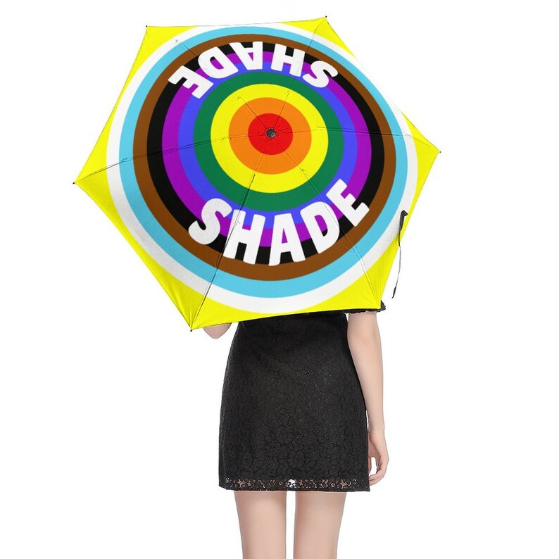 Throwing Shade Inclusive Pride Flag 5-fold Umbrella Compact, Windproof ...