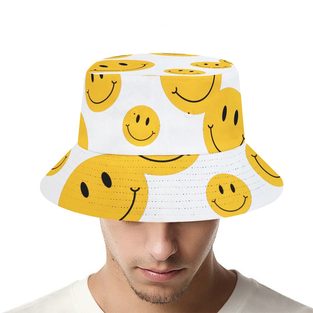 Smiley Face Bucket Hat - Etsy