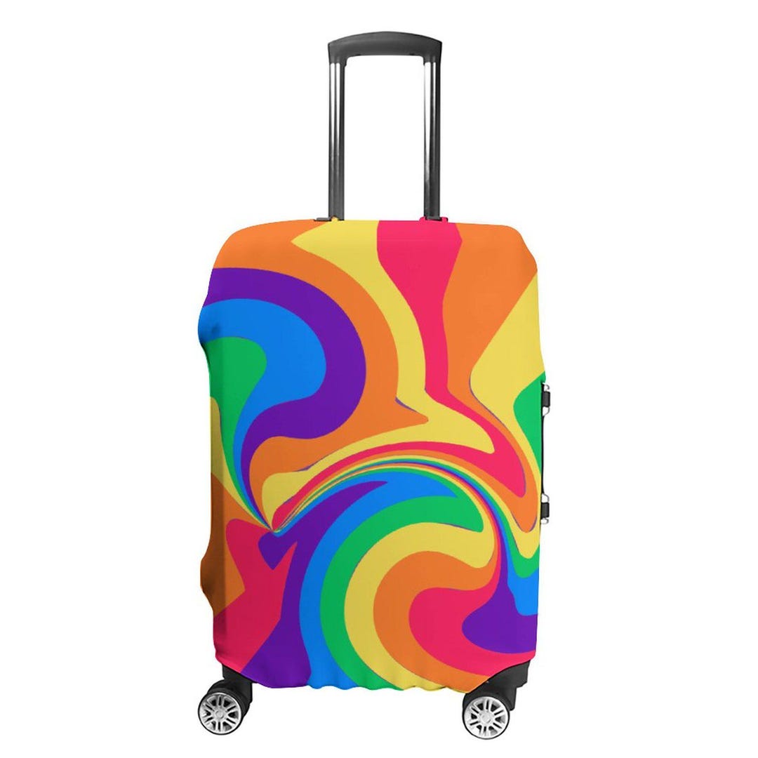Colorful Rainbow Swirl Luggage Cover - Psychedelic Travel Suitcase ...