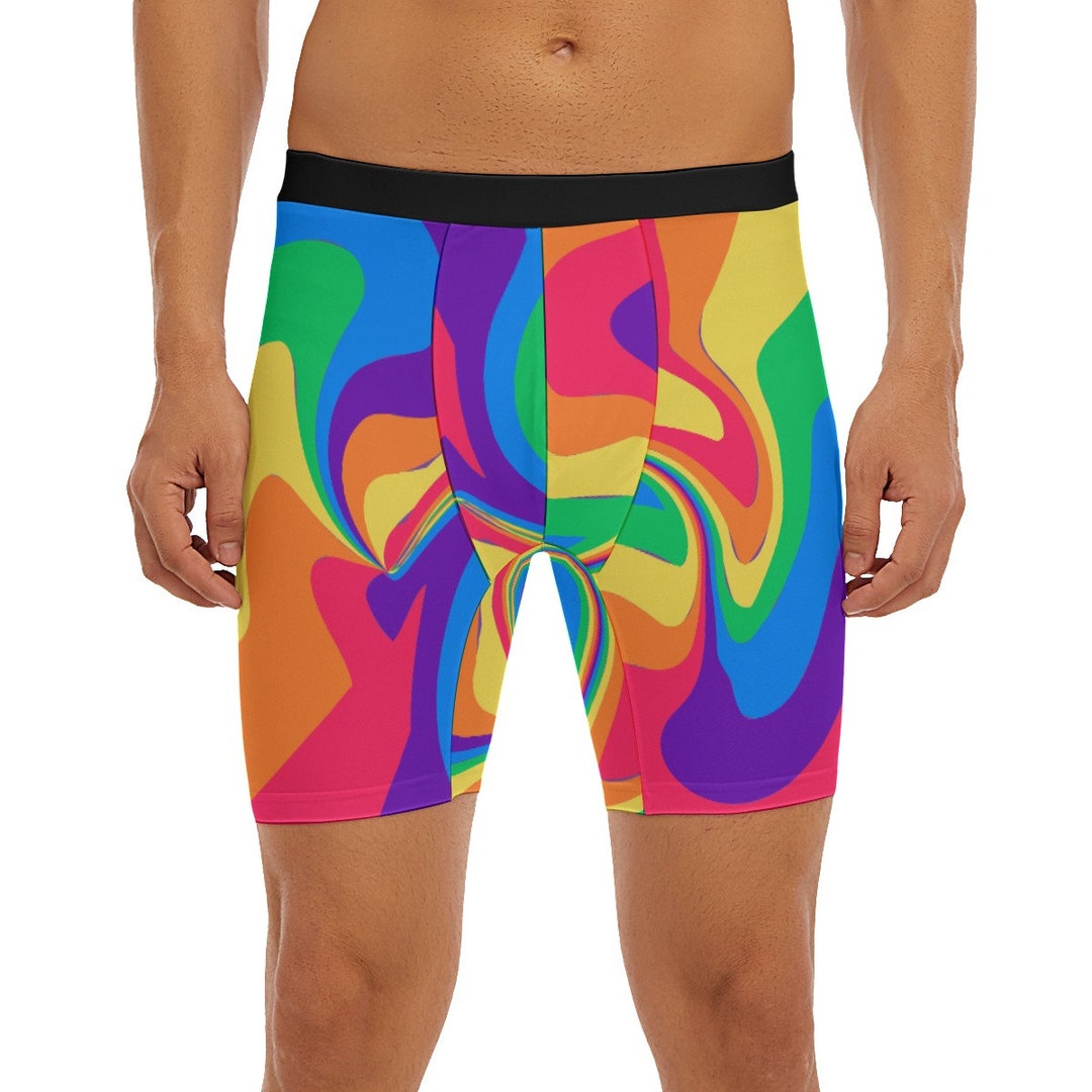 Rainbow Swirl Dream: Men's Long Boxer Briefs - Etsy