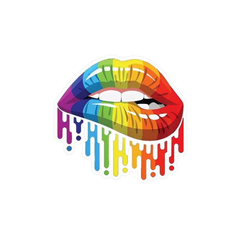 Rainbow Lips / Kiss-cut Vinyl Decals - Etsy