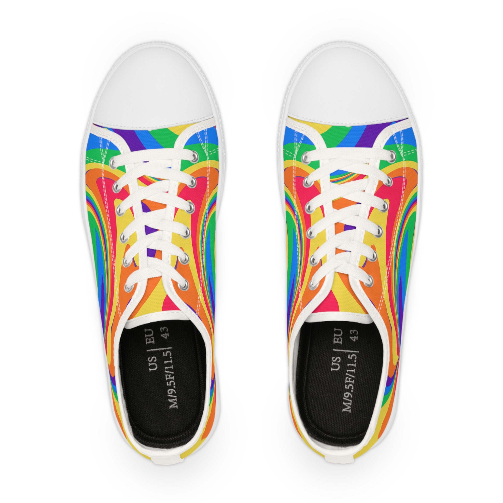 Rainbow Swirl Men's Low Top Sneakers - Etsy