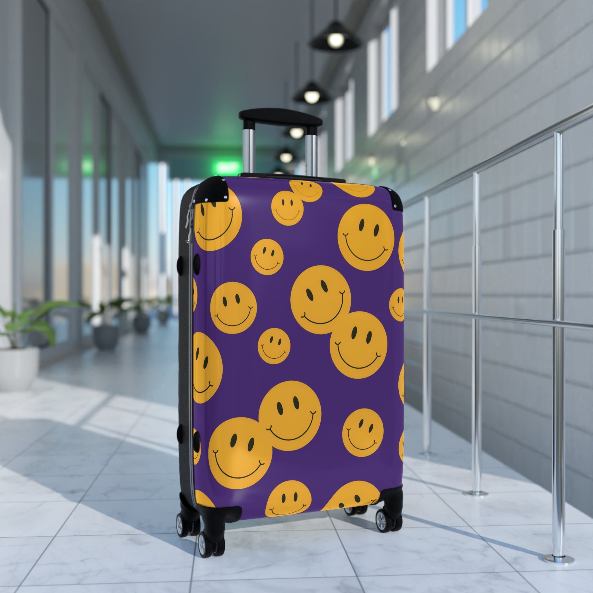 Smiley Faces on Purple Suitcases - Etsy