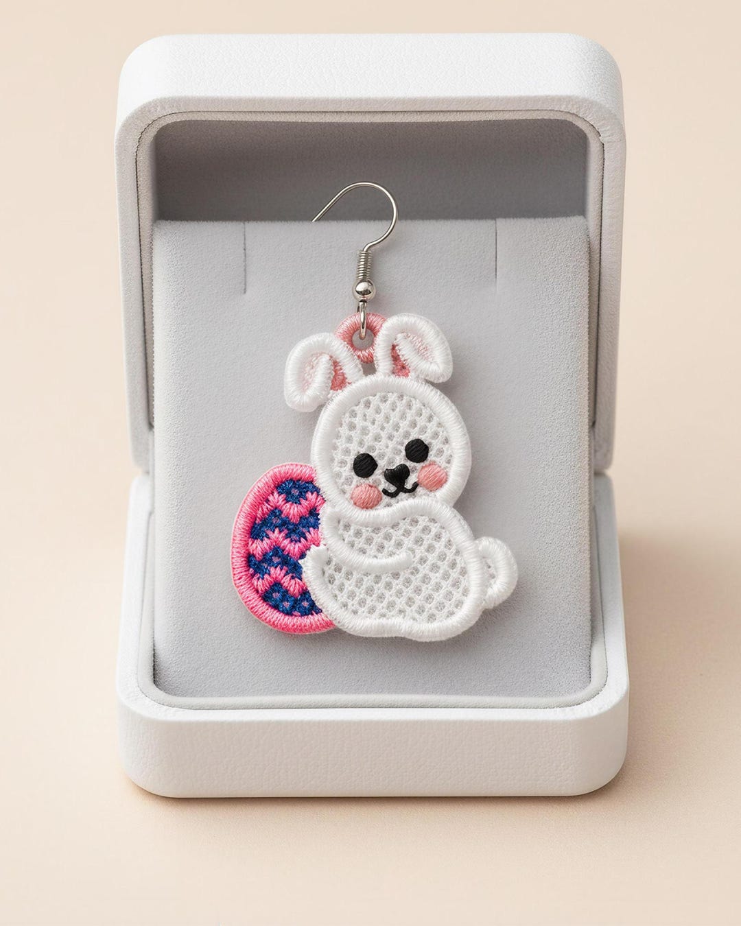 FSL Easter Egg Bunny Earrings Machine Embroidery Design FSL Easter Baby ...