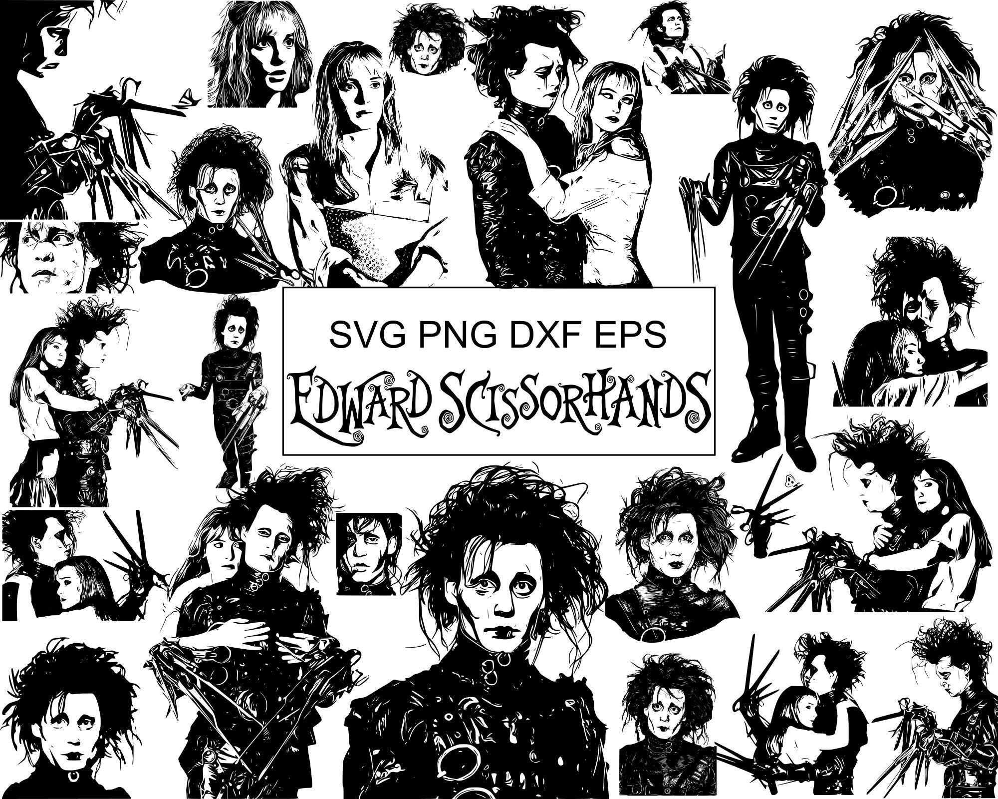 27 SVG Edward Scissorhands Movie Johnny Depp Tim Burton Kim - Etsy UK