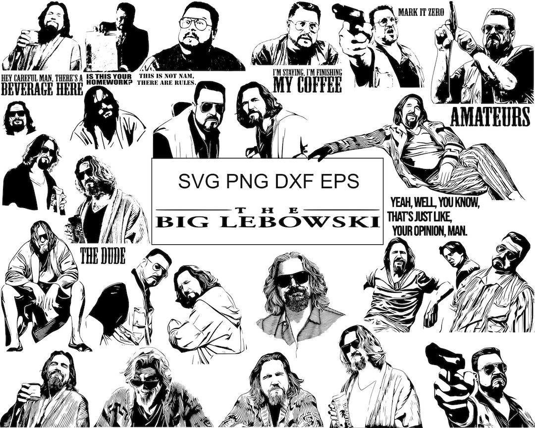 32 SVG the Big Lebowski the Dude Jeff Bridges Walter Sobchak Bowling ...