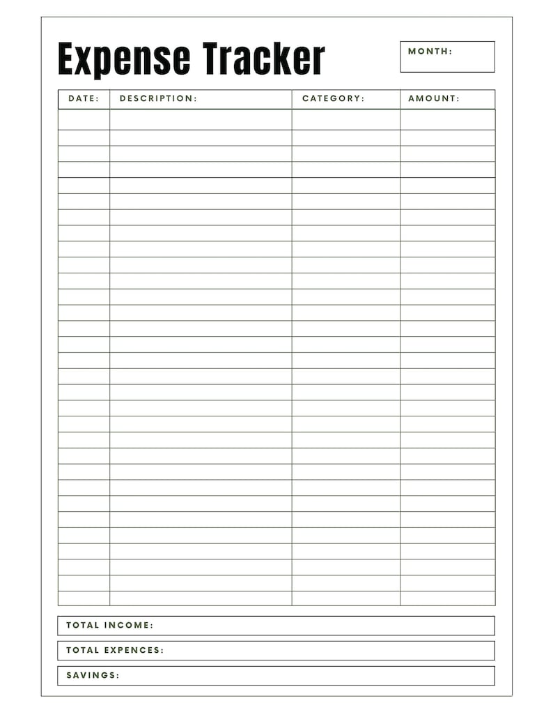 Expense Tracker - Etsy
