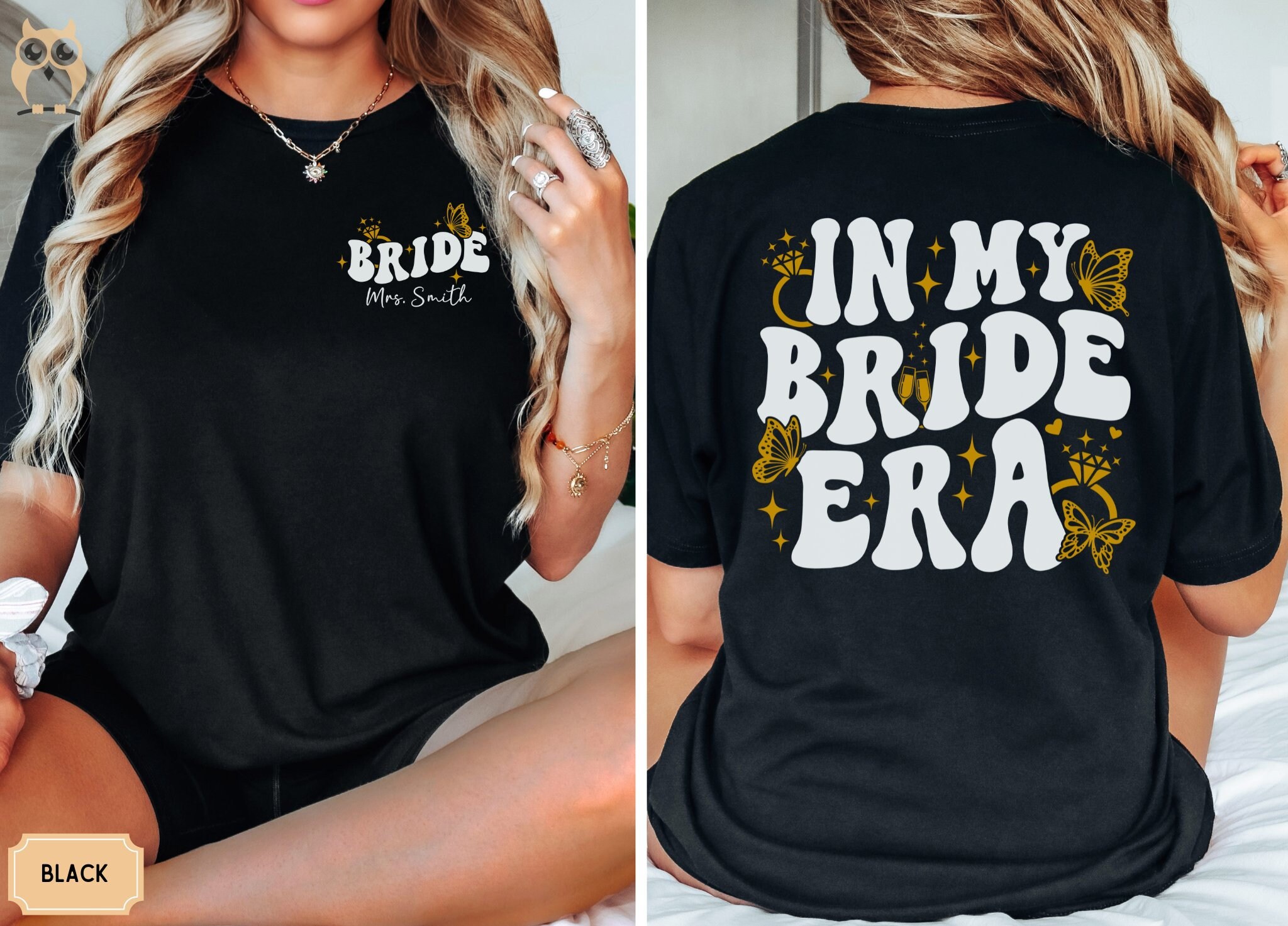 In My Bride Era Shirt, Custom Bride Shirt for Bachelorette, Custom Mrs ...