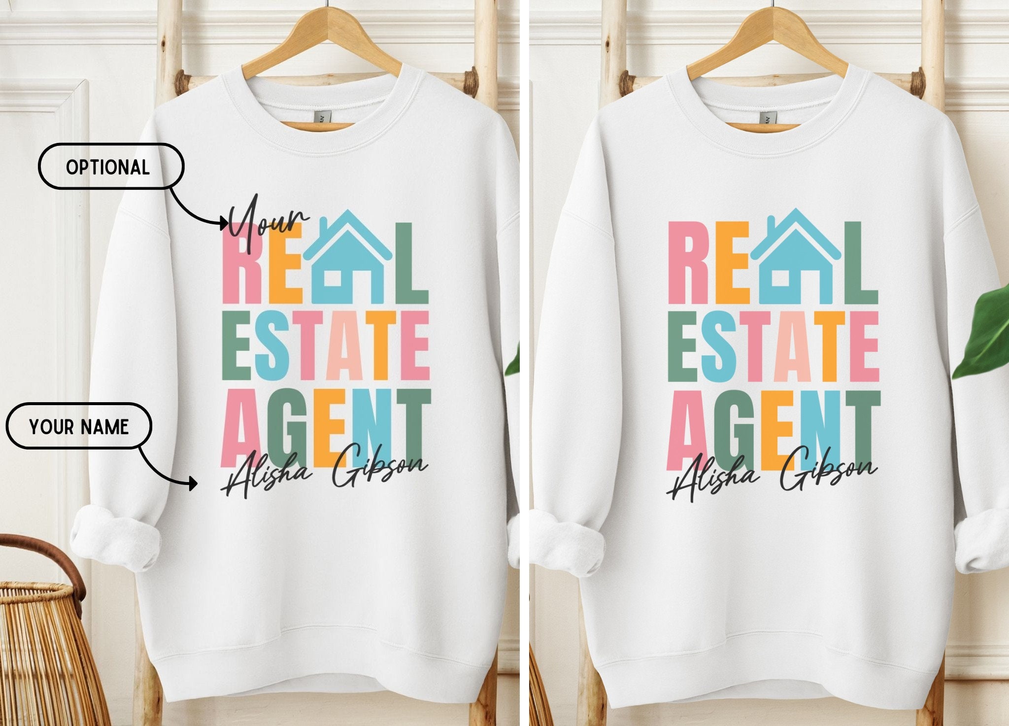 Personalized Real Estate Agent Sweatshirt,realtor Custom Gift,realtor ...