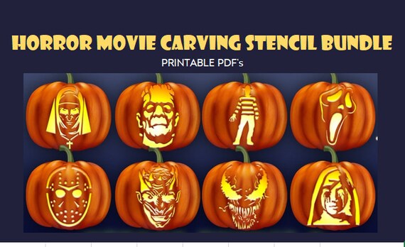 Demon Pumpkin Carving Stencil