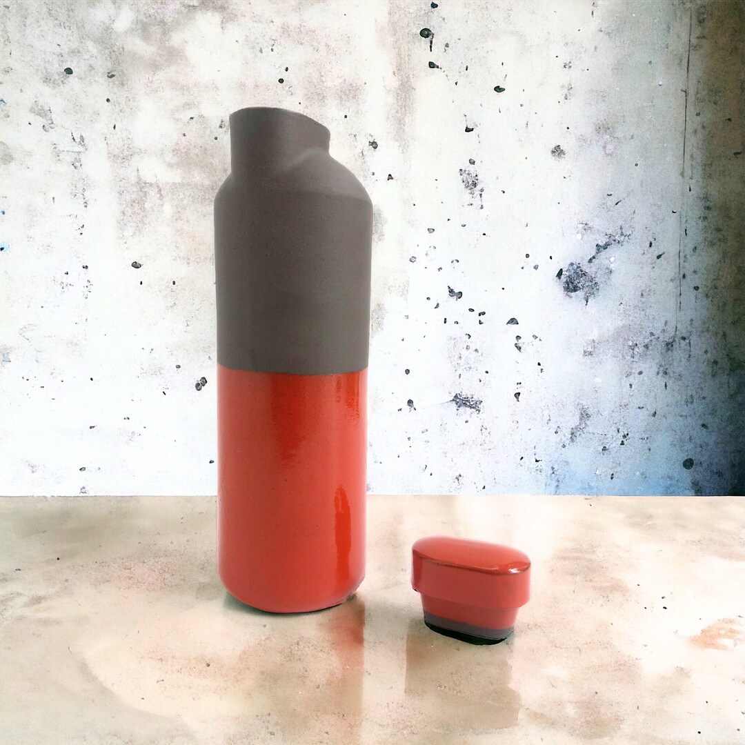 Ceramic Flask. Valentines Day Gift. Minimalist Jug. Personal Water ...