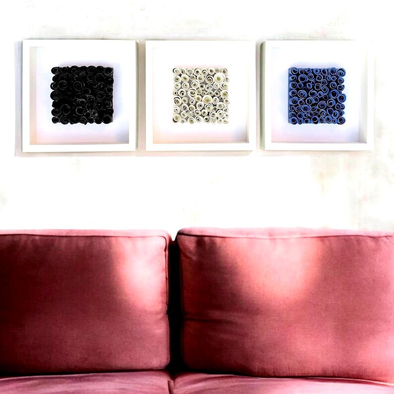 Handmade Porcelain Wall Art Set: Modern Framed Ceramic Decor - Etsy