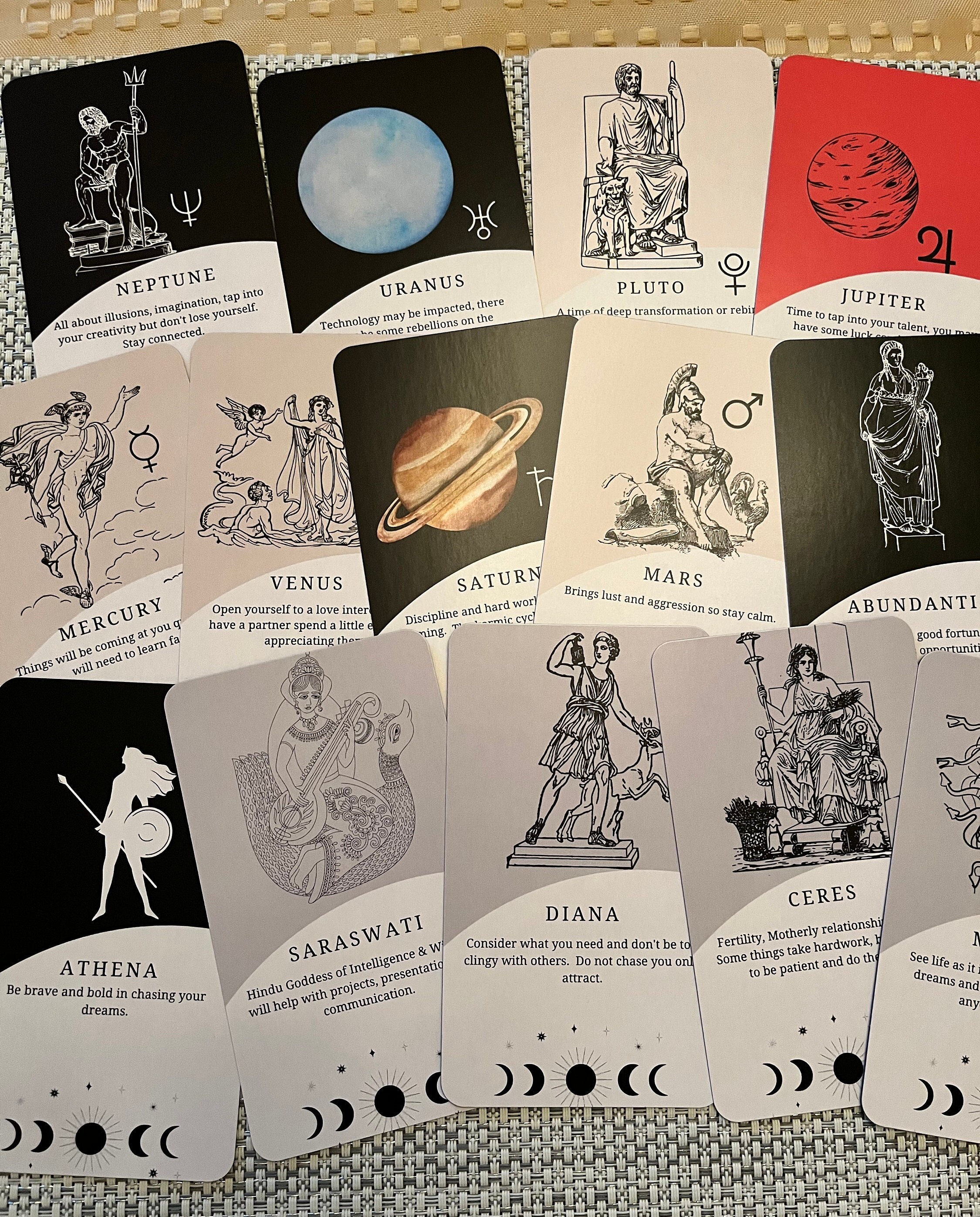 1st Edition Astrology Oracle Cards With Velvet Pouch 41 Cards - Etsy