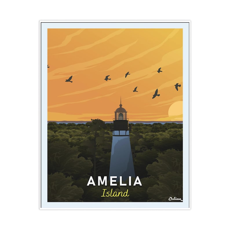 Amelia Island Travel Poster | Modern Wall Art European Prints ...