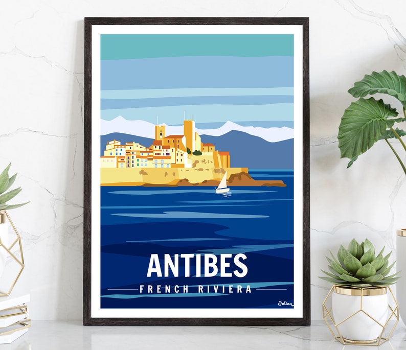 Antibes, France | Travel Poster | Modern Wall Art - Etsy