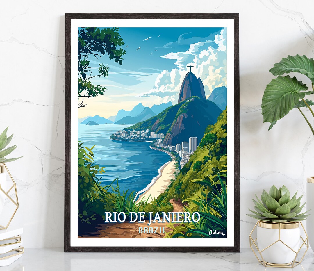 Rio De Janeiro | Travel Poster | Modern Wall Art - Etsy