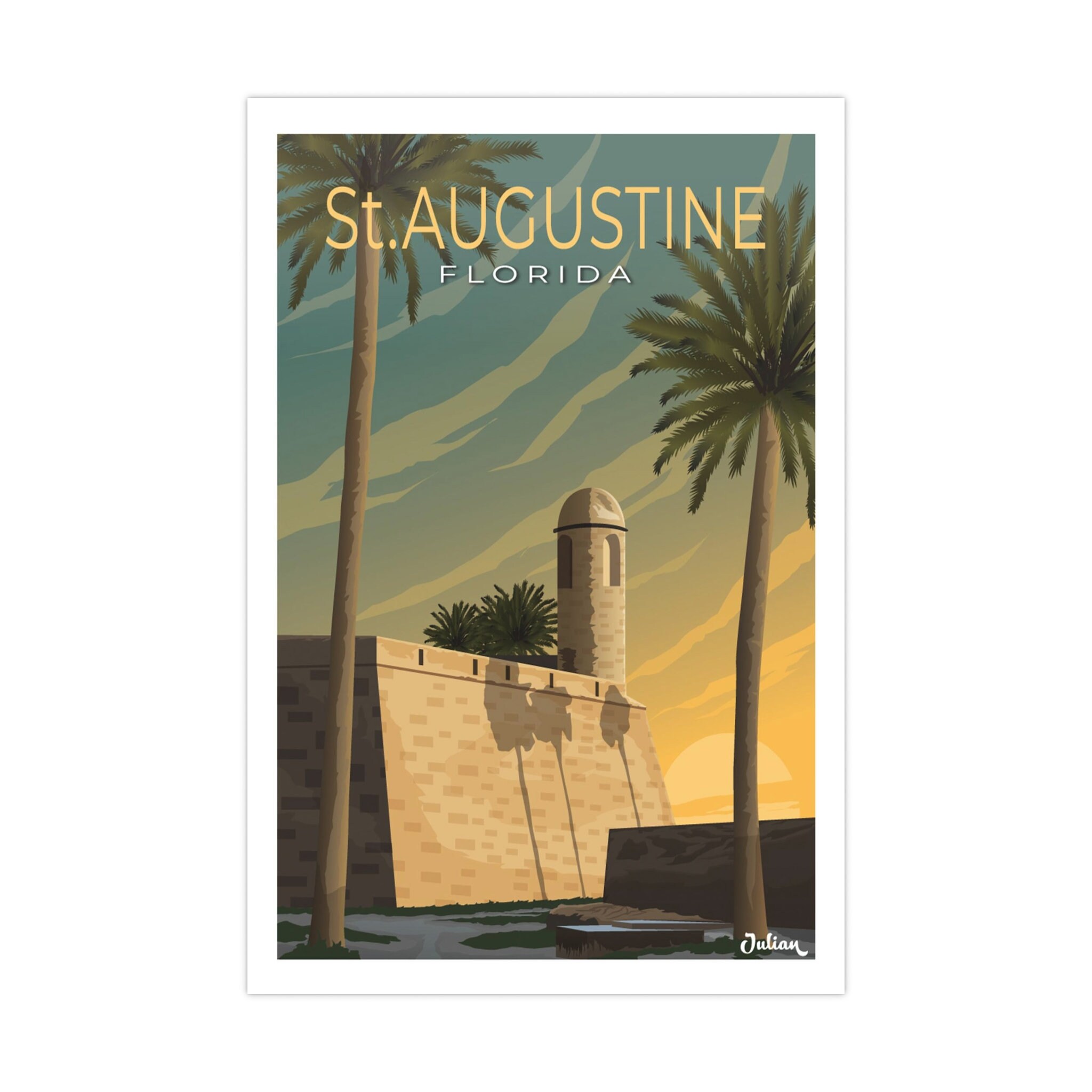 St Augustine Travel Poster - Etsy