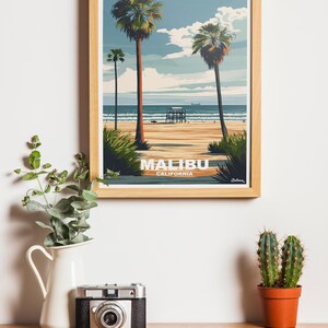 Malibu Travel Poster - Matte Vertical Posters, F1 Art Print, Decor ...