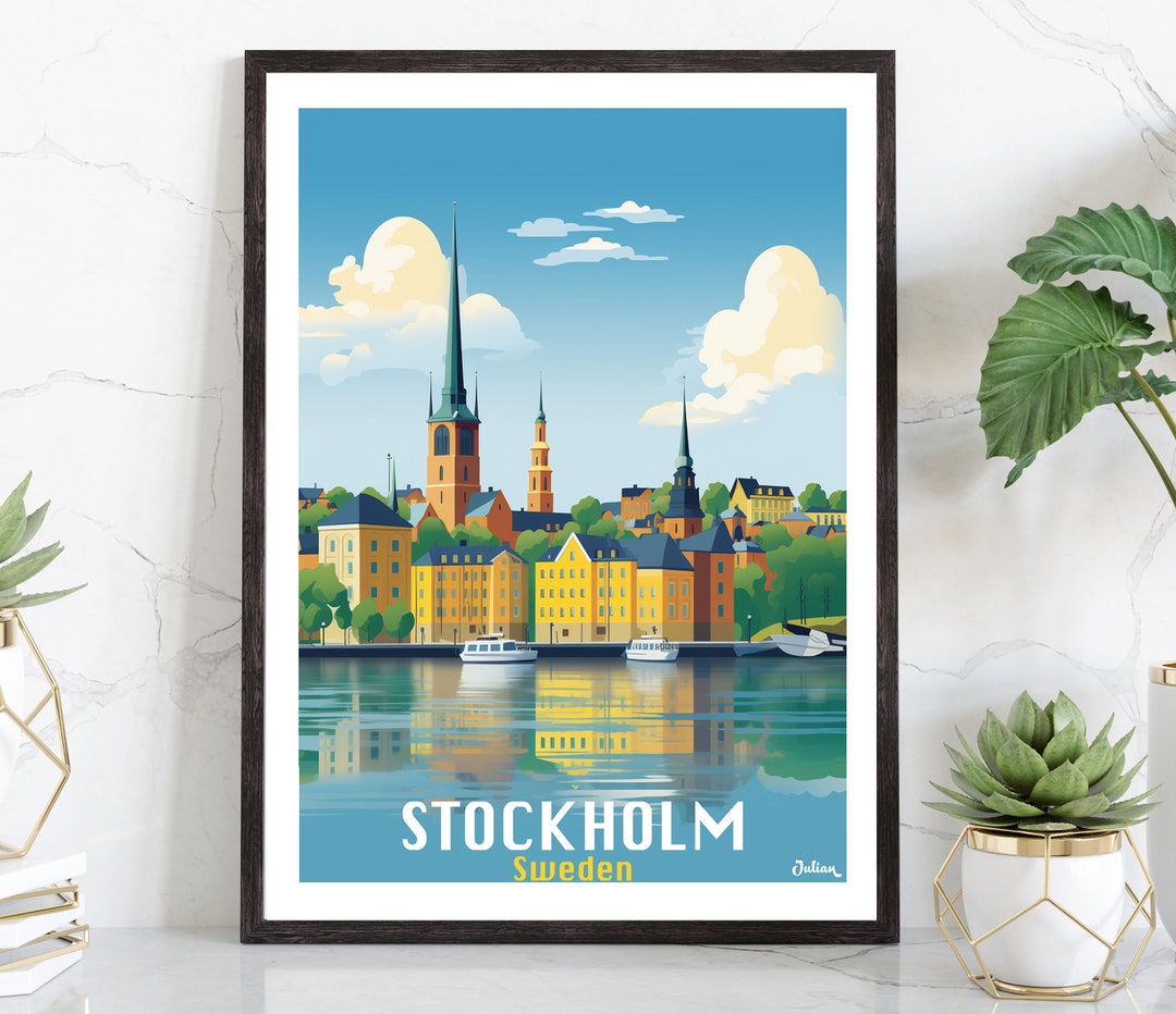 Stockholm, Sweden | Travel Poster | Modern Wall Art - Etsy