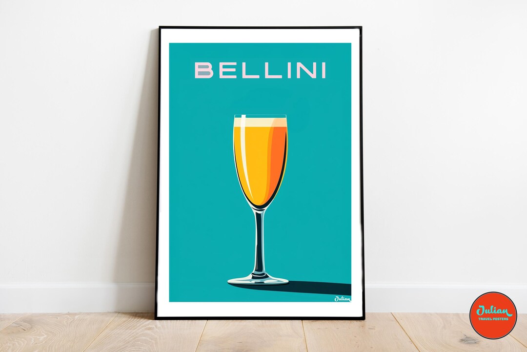 The Bellini Cocktail Poster - Matte Vertical Posters, Cocktail Art ...