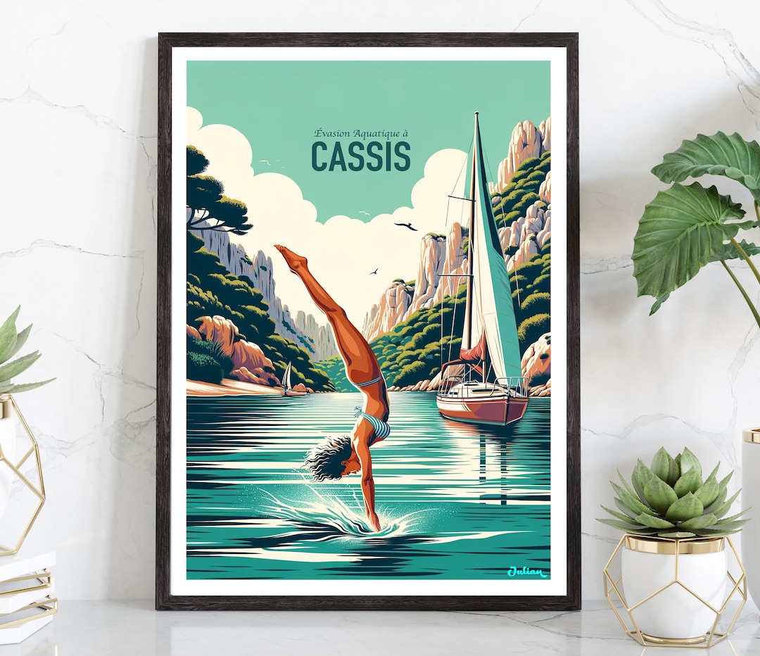 Cassis | France | Travel Poster | Modern Wall Art - Etsy