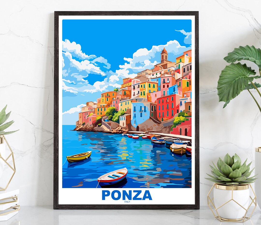 Ponza | Italy | Travel Poster | Modern Wall Art - Etsy