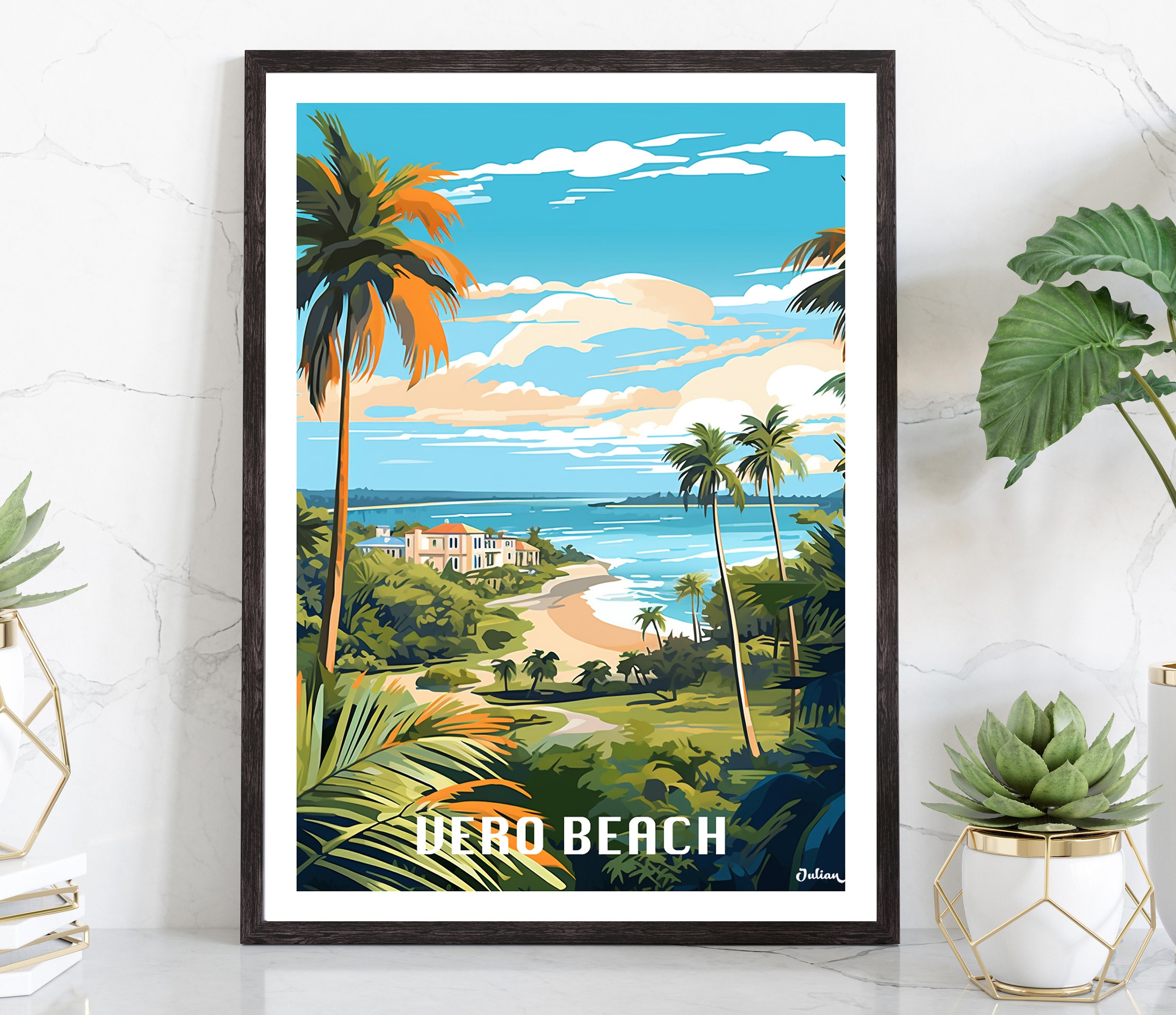 Vero Beach Day Travel Poster | Modern Wall Art European Prints ...