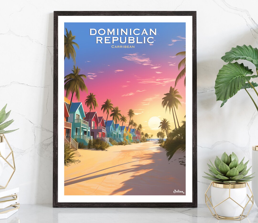 Dominican Republic | Caribbean | Travel Poster | Modern Wall Art - Etsy