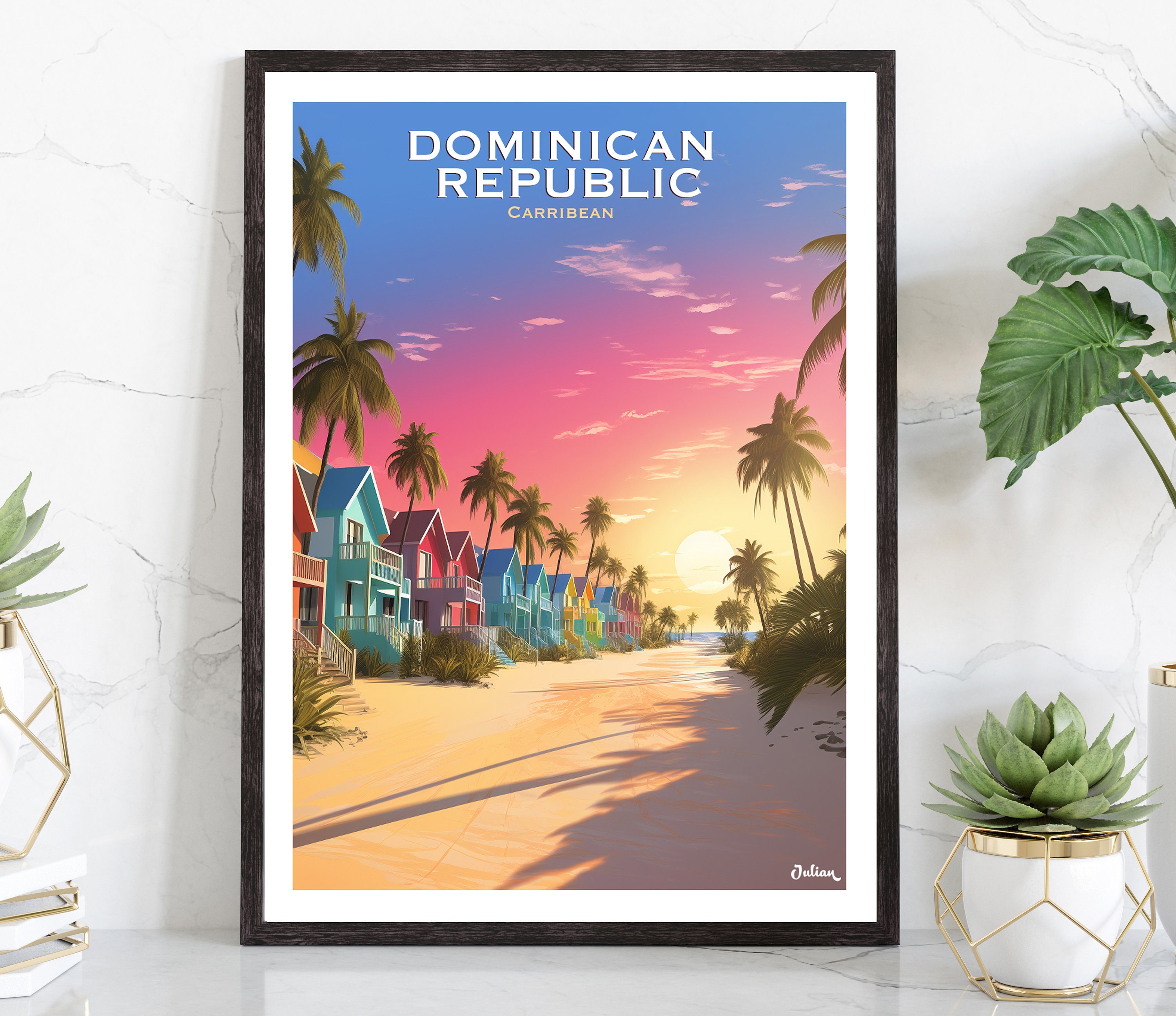 Dominican Republic | Caribbean | Travel Poster | Modern Wall Art - Etsy
