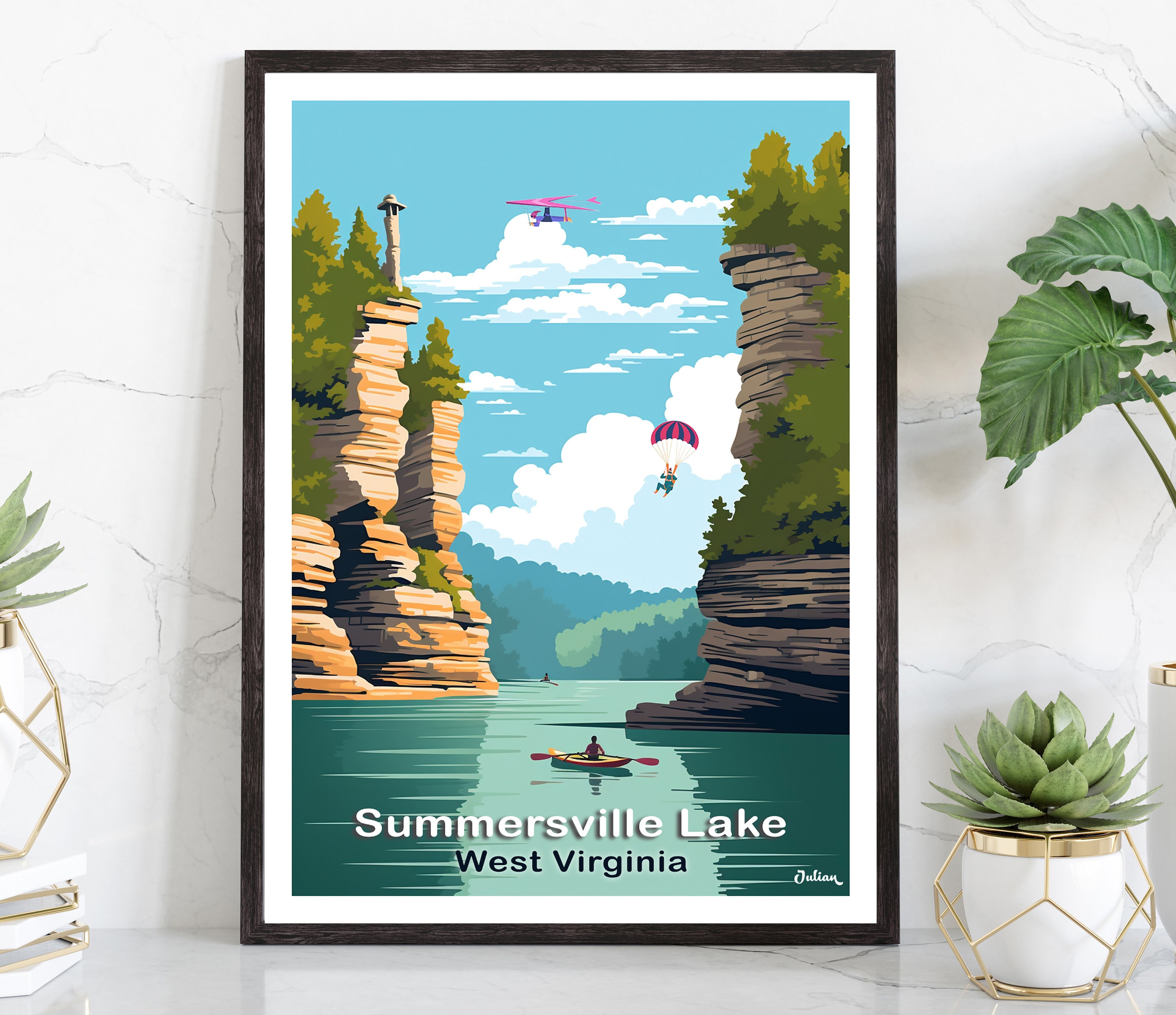 West Virginia Travel Poster Modern Wall Art - Etsy