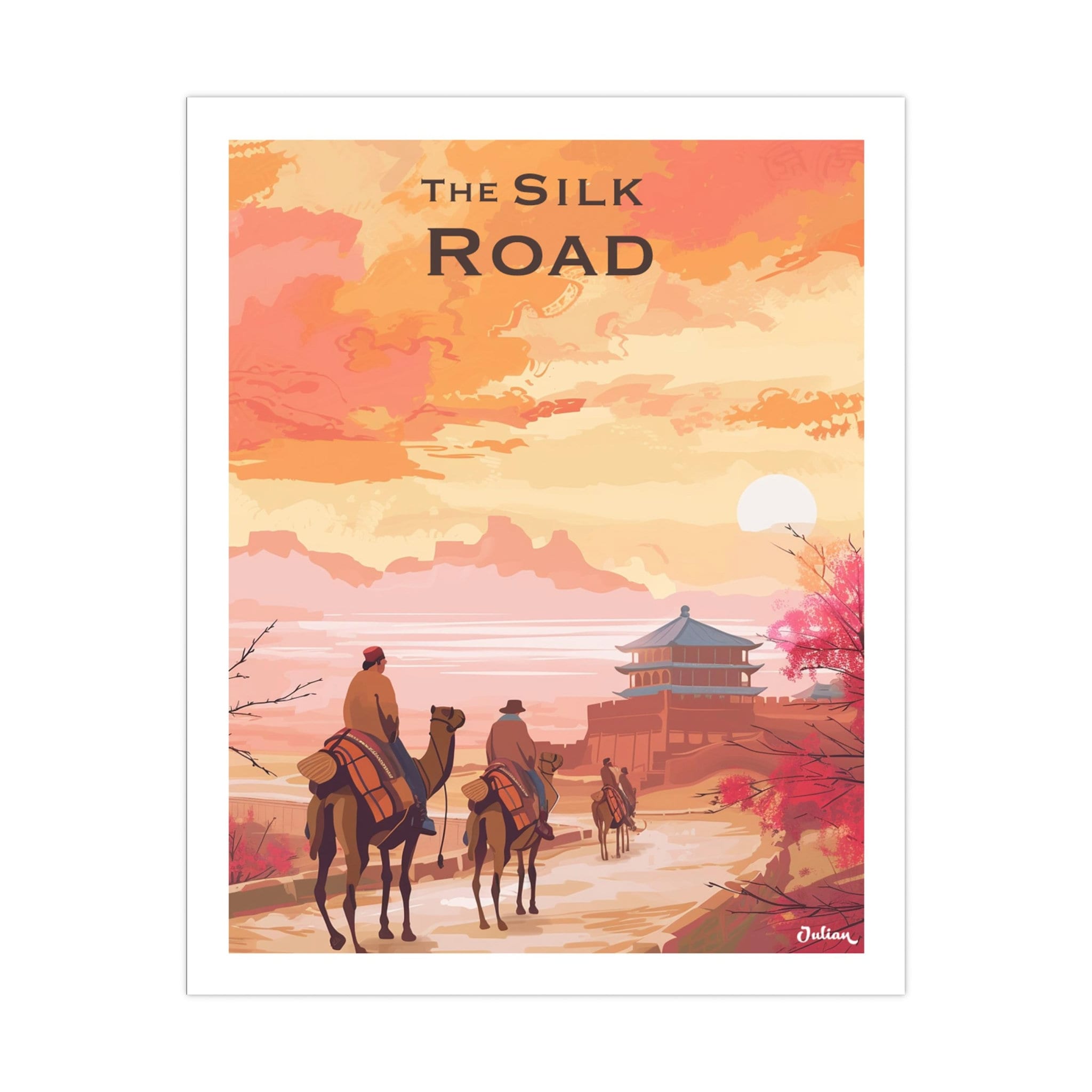 The Silk Road Travel Poster Modern Wall Art - Etsy