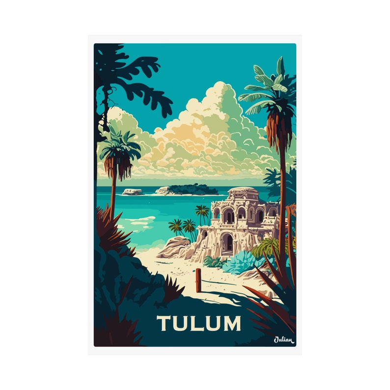 Tulum Mexico | Travel Poster | Modern Wall Art - Etsy