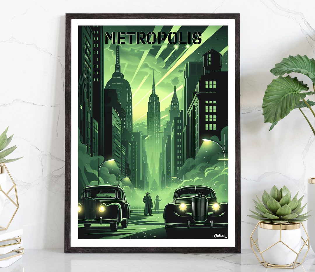 Metropolis | Travel Poster | Modern Wall Art - Etsy
