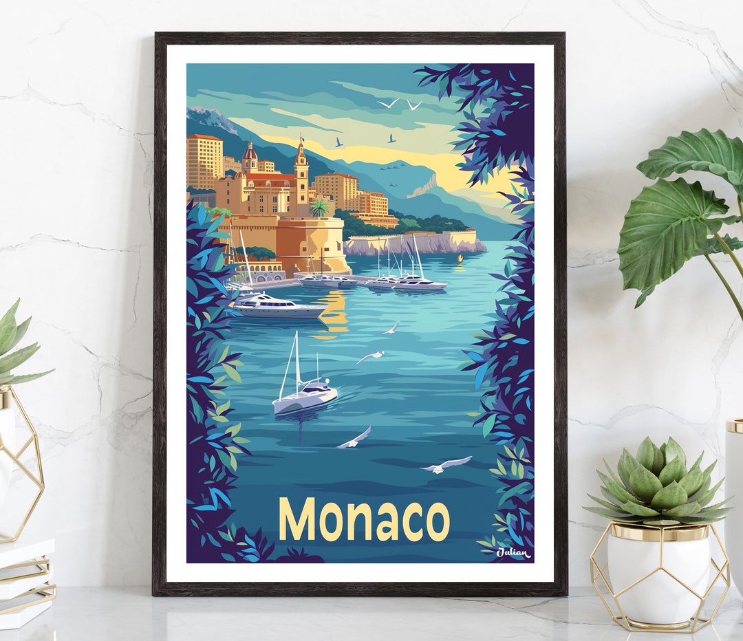 Monaco, Monte Carlo | Travel Poster | Modern Wall Art - Etsy