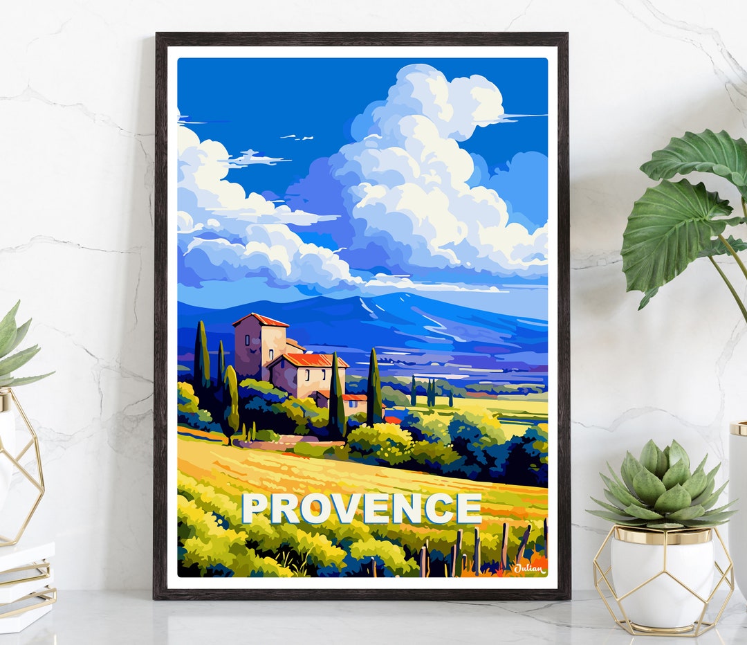 Provence Travel Poster: French Country Lavender Field Art Print - Etsy