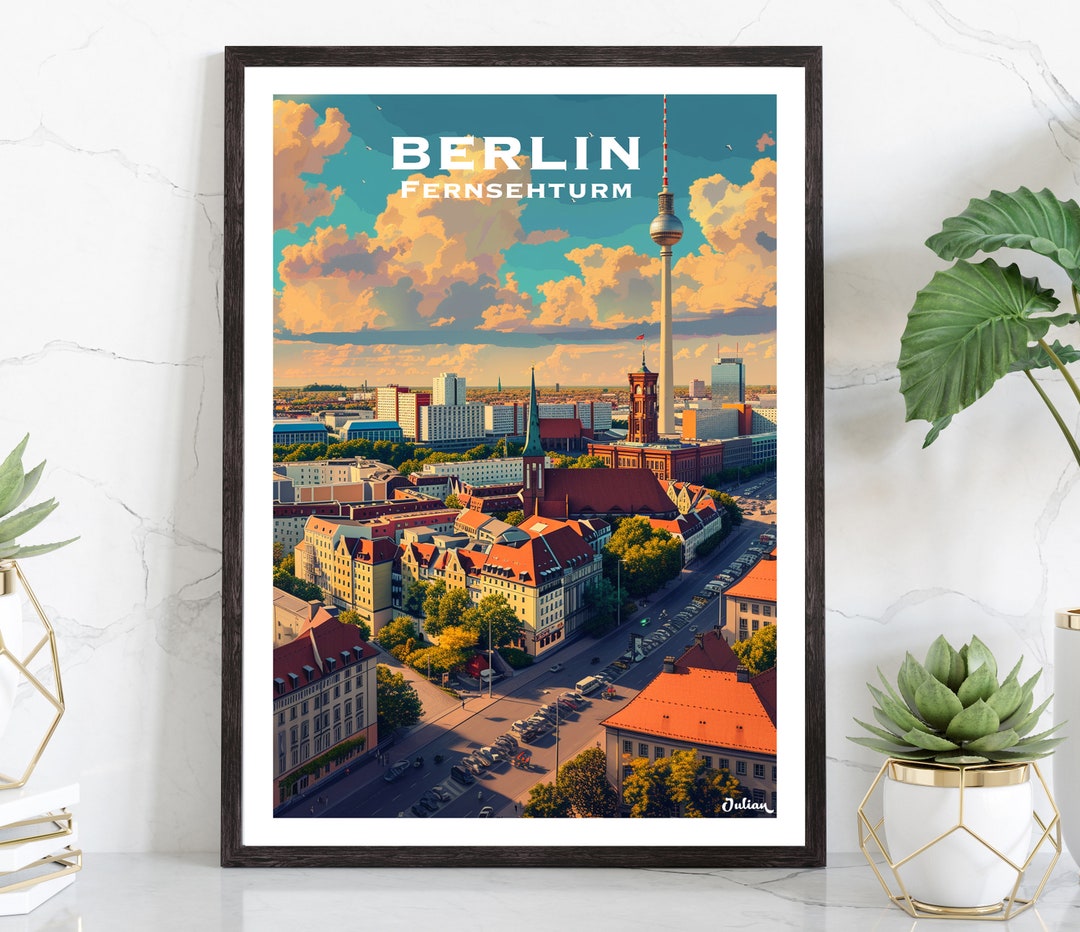 Berlin, Fernsehturm, Germany | Travel Poster | Modern Wall Art - Etsy