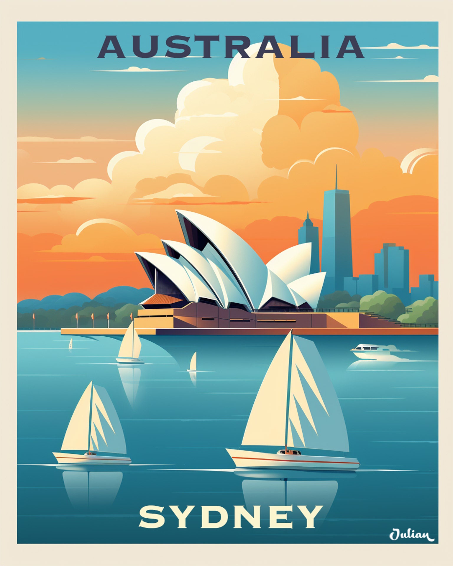 Sydney, Australia | Travel Poster | Modern Wall Art - Etsy