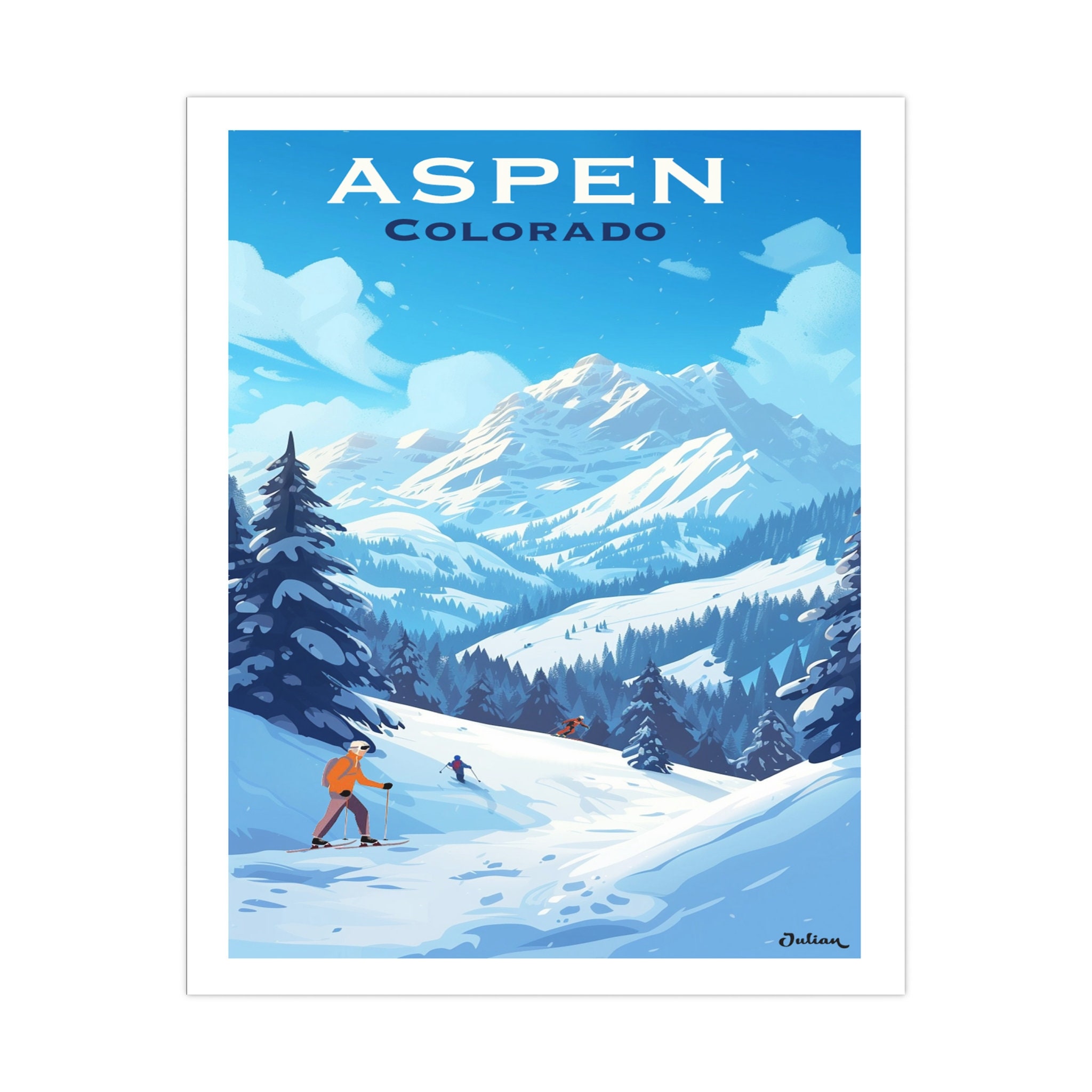 Aspen, Colorado Travel Poster Modern Wall Art - Etsy