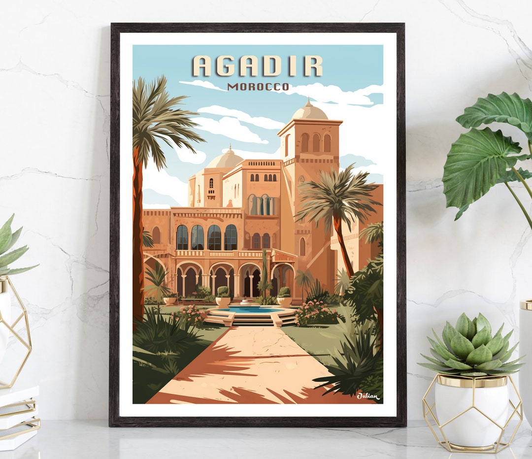 Agadir | Morocco | Travel Poster | Modern Wall Art - Etsy