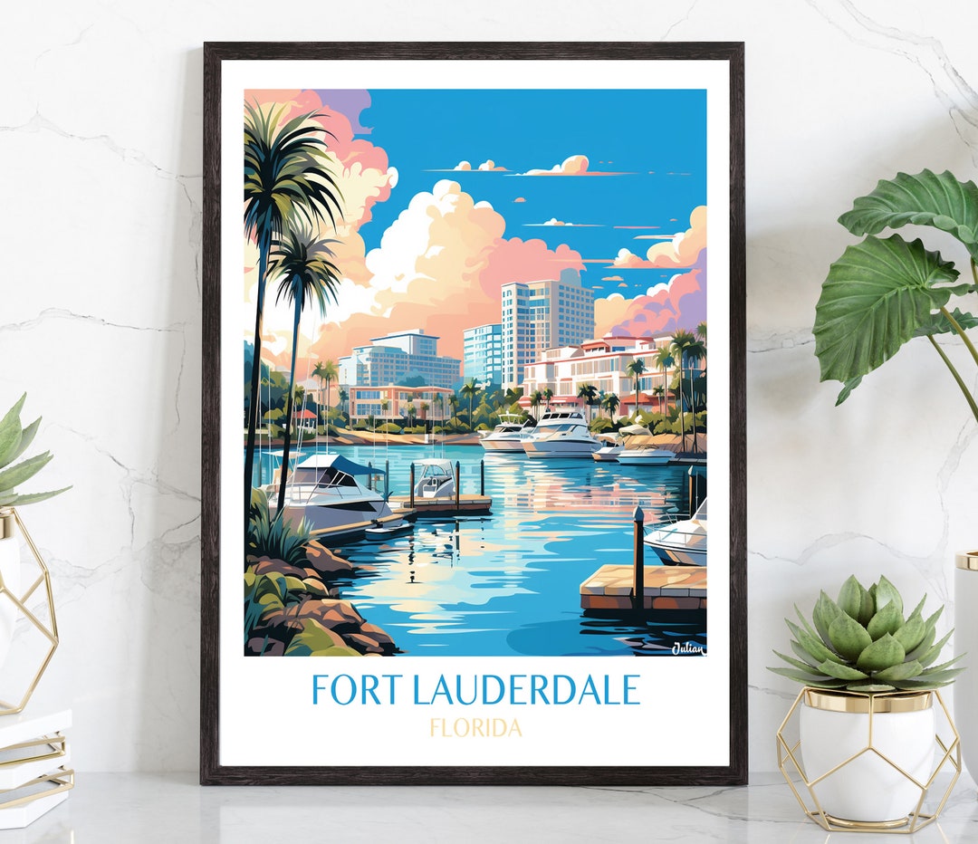 Fort Lauderdale, Florida | Travel Poster | Modern Wall Art - Etsy