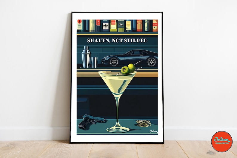 James Bond Vesper Martini Poster: Shaken Not Stirred Art Print - Etsy